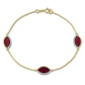JULIANNA B. Gemstone & Diamond Station Bracelet - Garnet