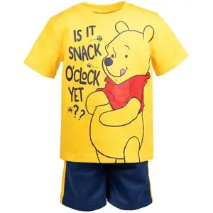 Disney T-shirt & Mesh Shorts Set - Winnie The Pooh Yellow