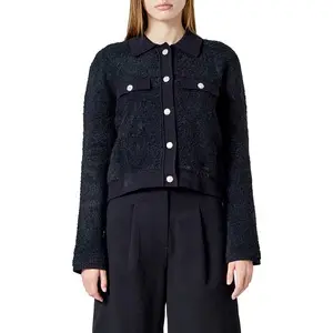 Endless Rose Embellished Knit Jacket - Black
