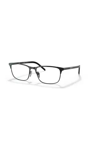 Prada 57mm Rectangle Eyeglasses - Black