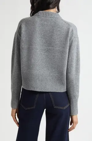 Veronica Beard Andi Mock Neck Merino Wool And Cashmere Sweater
