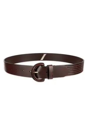 Cole Haan Embossed Leather Belt - Brown