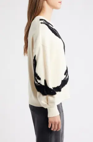 Wit & Wisdom Mixed Media Blouson Sleeve Sweater
