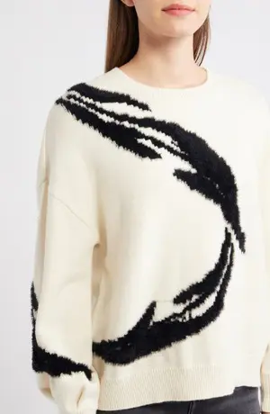 Wit & Wisdom Mixed Media Blouson Sleeve Sweater