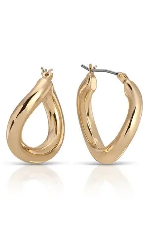 Ettika Curved Classic Hoop Earrings - Gold