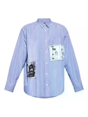 Comme Des Garçons Striped Graphic Shirt - Blue