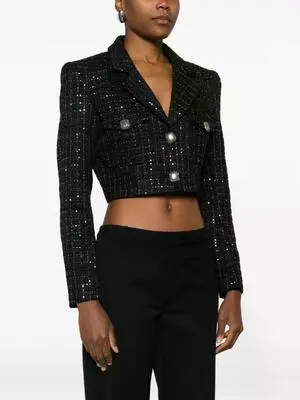NISSA Sequin-embellished Buttoned Jacket