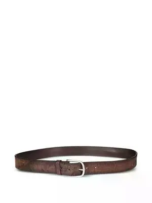 ORTIGNI Textured-finish Leather Belt - Brown