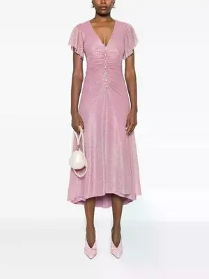NISSA Ruched A-line Midi Dress
