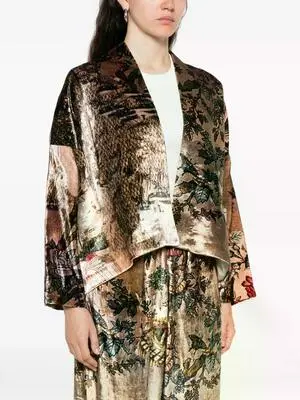 YAVI Floral-print Jacket - Brown