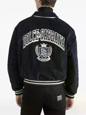 Dolce & Gabbana Corduroy Varsity Jacket - Blue