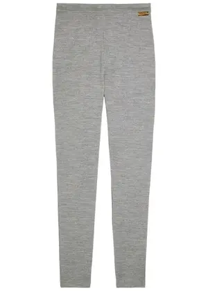 BALMAIN Melange Skinny-Leg Wool-Blend Trousers