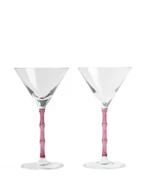 La DoubleJ Bamboo Martini Glasses - Pink