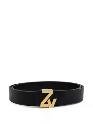 Zadig&Voltaire Leather Belt With Logo Buckle - Black