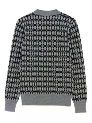 N°21 Argyle Cardigan - Grey