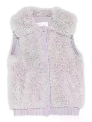 YVES SALOMON Textured Gilet - Purple