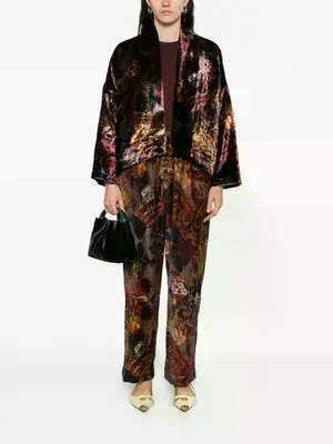 YAVI Floral-print Jacket - Black