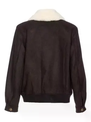 Drole De Monsieur Buttoned Jacket With Shearling Collar
