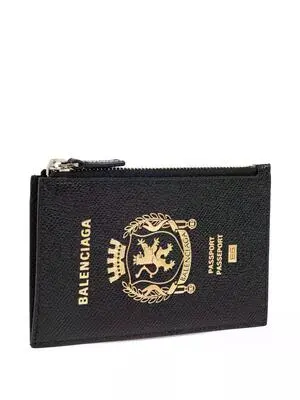 Balenciaga Zip Passport-graphic Card Holder - Black
