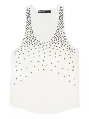 Bimba Y Lola Studded Sleeveless T-shirt - White