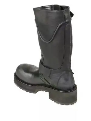 Balenciaga Buckle-strap Biker Boots - Black