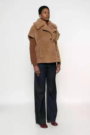 Max Mara Abavo Faux-fur Cape Jacket