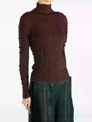 Issey Miyake High-neck Textured Top