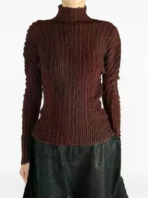 Issey Miyake High-neck Textured Top