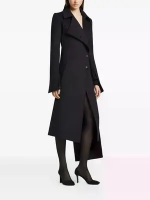 COURREGES Oblique Asymmetric Coat - Black