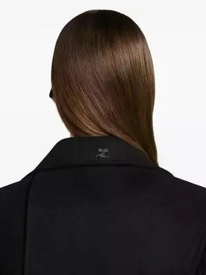 COURREGES Oblique Asymmetric Coat - Black