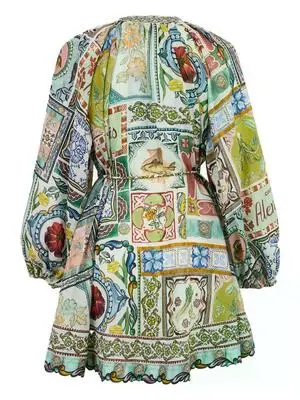 ALEMAIS Tommasina Printed Mini Dress - Green