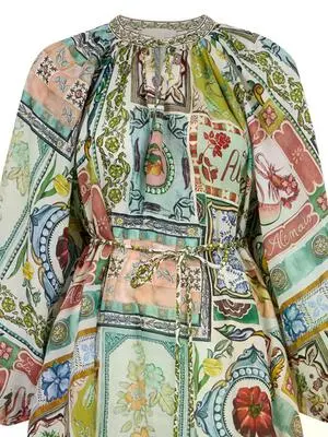 ALEMAIS Tommasina Printed Mini Dress - Green