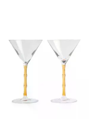 La DoubleJ Bamboo Martini Glasses - Yellow