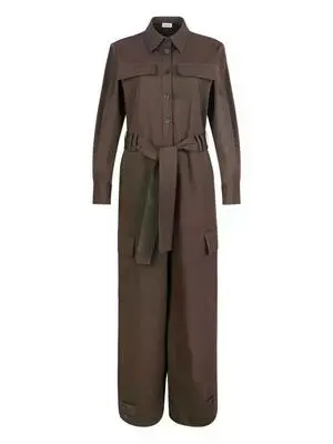 P.a.r.o.s.h Belted Jumpsuit - Brown