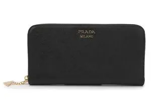 Prada Saffiano Continental Wallet Large - Black