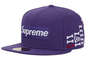 Supreme Bones Box Logo New Era 59fifty Fitted Cap - Purple