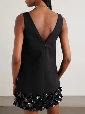 SELF-PORTRAIT Embellished Satin-crepe Mini Dress