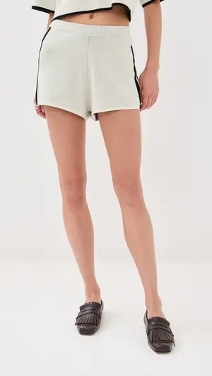 STATE & LAKE Varsity Track Short - White/black