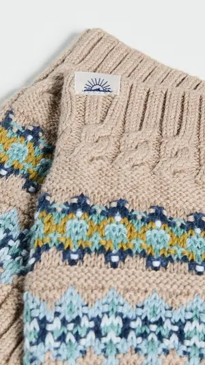 Faherty Brand Fair Isle Knitted Fingerless Gloves