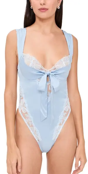 For Love & Lemons Blair Bow Thong Bodysuit