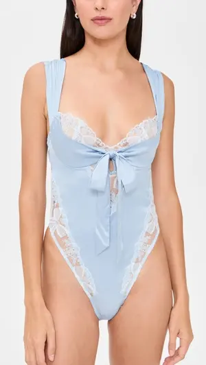For Love & Lemons Blair Bow Thong Bodysuit