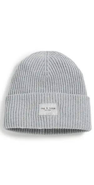 Rag & Bone Blake Metallic Beanie - Silver