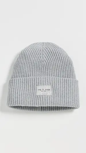 Rag & Bone Blake Metallic Beanie - Silver