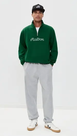 MALBON Collegiate Quarter-zip Sweatshirt