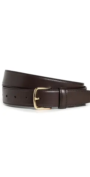 Vince 32mm Stitched Leather Belt - Cacao Brown