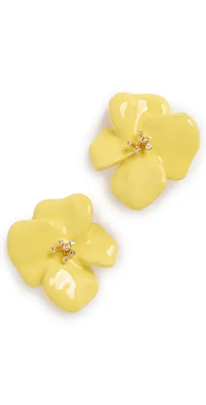 Shashi Millefeuille Crystal Earrings - Yellow