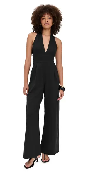 Susana Monaco Tie Halter Jumpsuit - Black