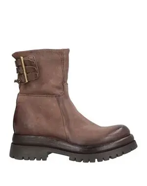 A.S.98 Leather Ankle Boots With Appliqués - Brown