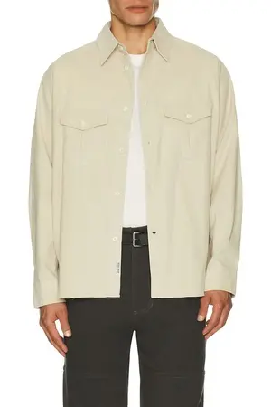 AFTER PRAY Lunar Corduroy Shirt In Cream