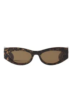LANVIN Logo Cat Eye Sunglasses - Gold/brown